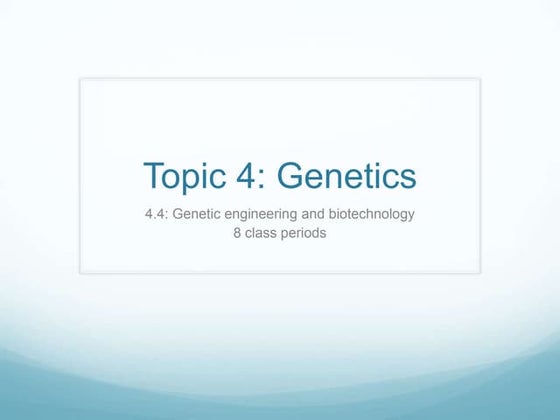 Basic principles of genetic engineering | PPTX