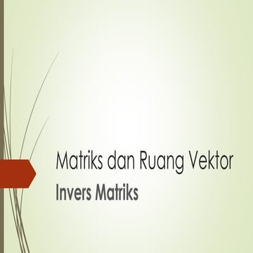 Matriks inver's dan ruang vektor inver's | PDF