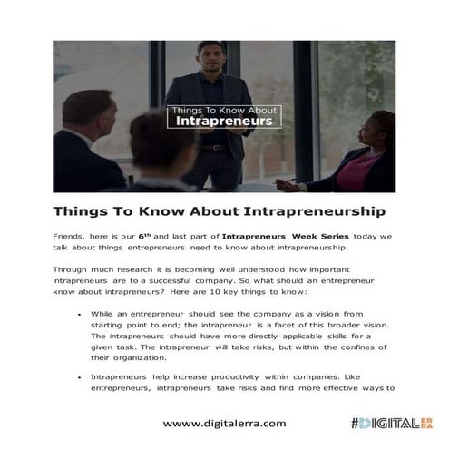 Things to know about intrapreneurship | PDF
