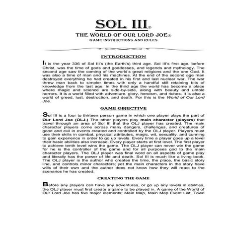 SOL III RULES | PDF