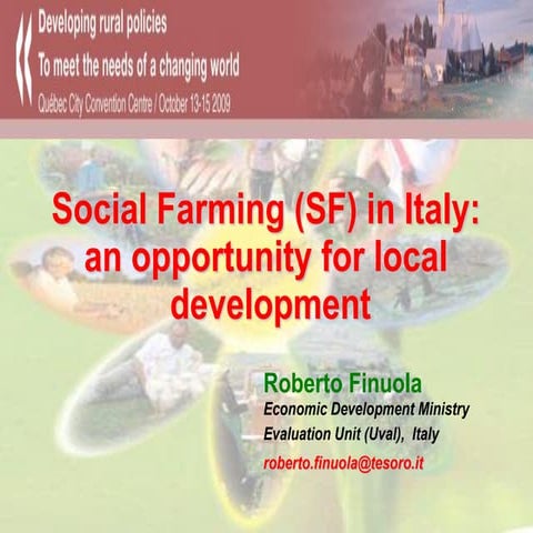 Social Farming (SF) in Italy: an opportunity for local development | PDF