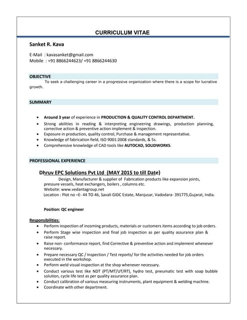 Pranav resume | DOC | Civil Engineering Industry | Industries