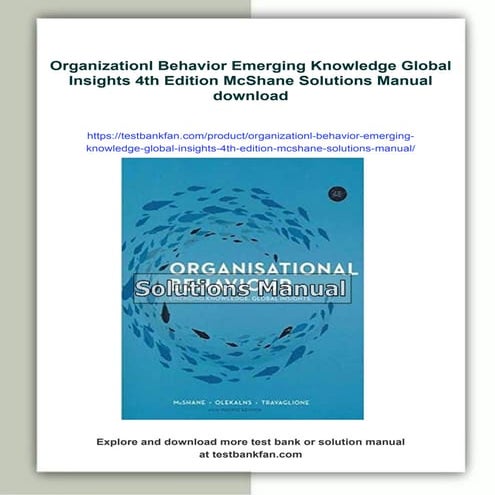Organizationl Behavior Emerging Knowledge Global Insights 4th Edition ...