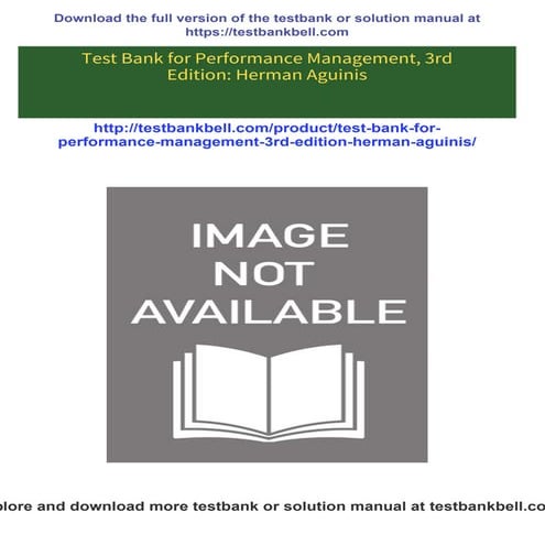 Test Bank for Performance Management, 3rd Edition: Herman Aguinis all ...