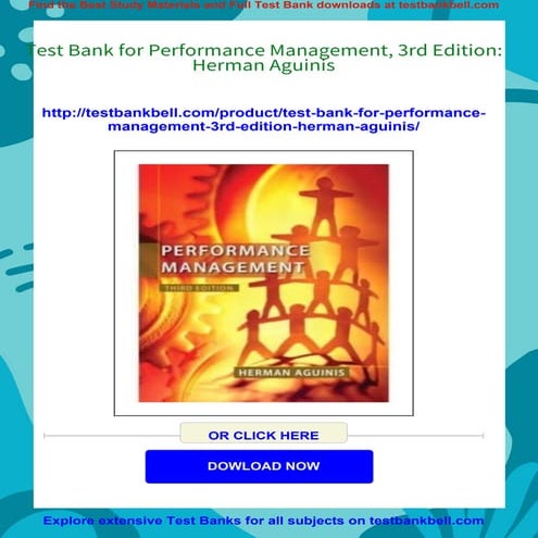 Test Bank for Performance Management, 3rd Edition: Herman Aguinis | PDF