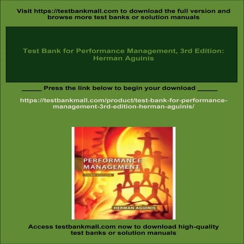 Test Bank for Performance Management, 3rd Edition: Herman Aguinis | PDF