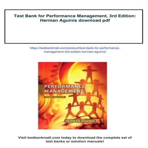 Test Bank for Performance Management, 3rd Edition: Herman Aguinis | PDF