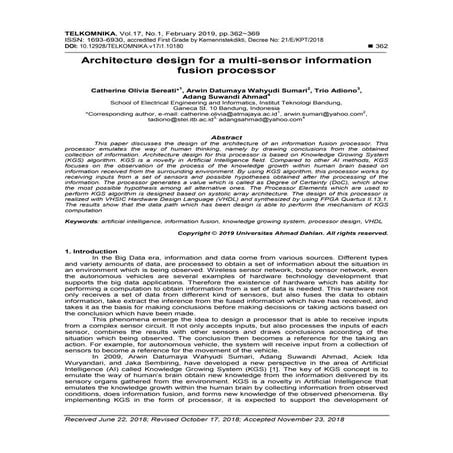 Architecture design for a multi-sensor information fusion processor | PDF