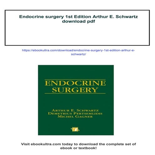 Endocrine surgery 1st Edition Arthur E. Schwartz | PDF