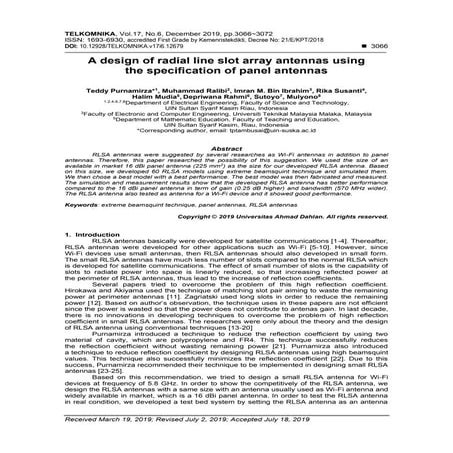 A design of radial line slot array antennas using the specification of panel antennas | PDF