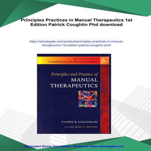 Principles Practices in Manual Therapeutics 1st Edition Patrick ...