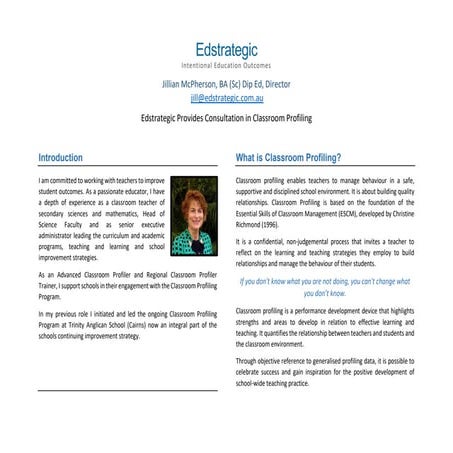 Edstrategic and Classroom Profiling | PDF