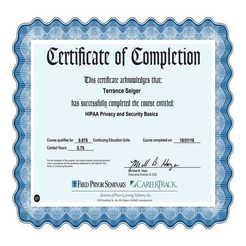 HIPAA Privacy and Security Basics - CEU | PDF