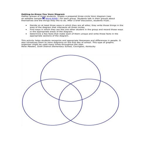 Getting to know you Venn Diagram | DOC