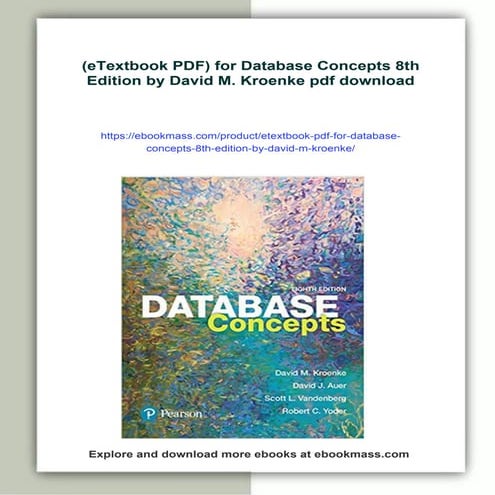 (eTextbook PDF) for Database Concepts 8th Edition by David M. Kroenke | PDF