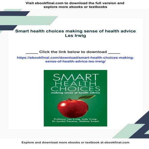 Smart health choices making sense of health advice Les Irwig | PDF
