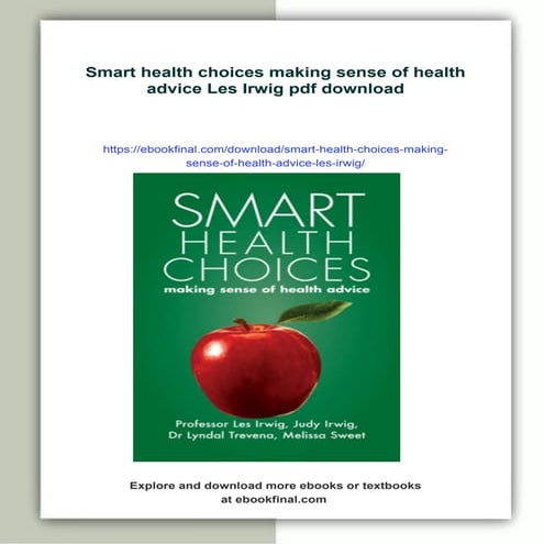Smart health choices making sense of health advice Les Irwig | PDF