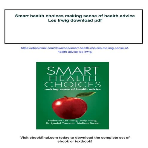Smart health choices making sense of health advice Les Irwig | PDF