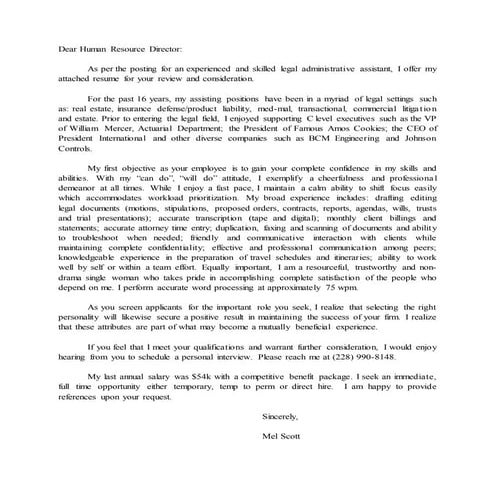 Mel Scott Cover Letter | DOCX