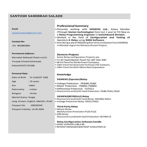 santosh resume | DOCX