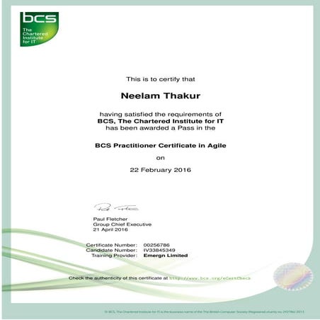 BCS Certificate- User Experience | PDF