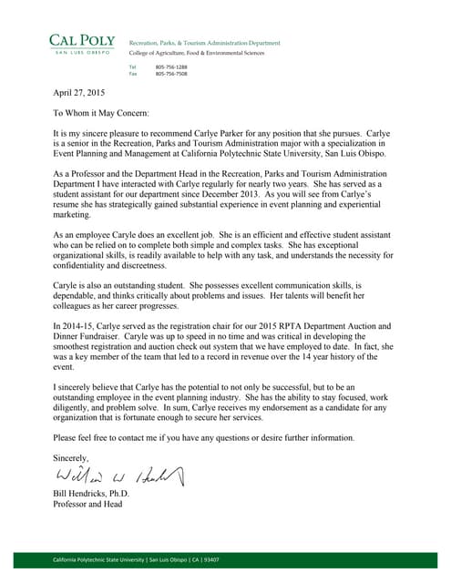 KD Letter of Recommendation | PDF