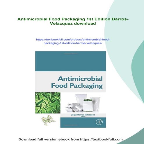 Antimicrobial Food Packaging 1st Edition Barros-Velazquez | PDF