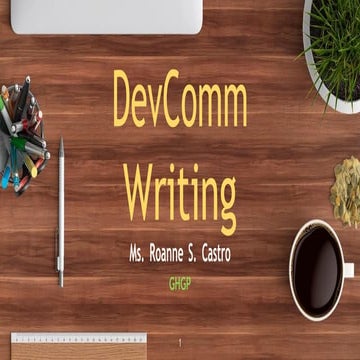 Dev Comm Writing Discussion/Lecture for Campus Journalists | DOCX