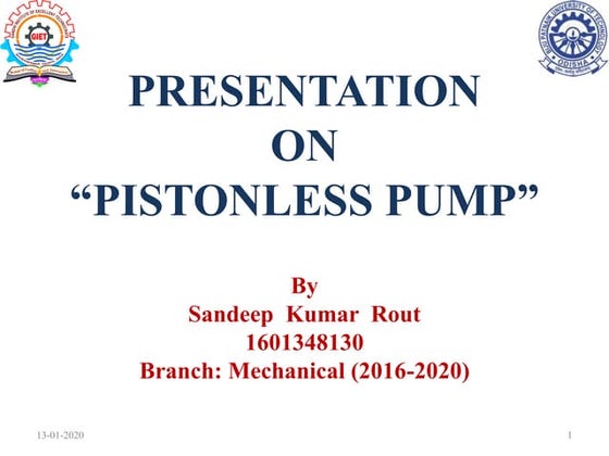 The Piston Less Pump Working Explained in PPT | PPTX | Automotive