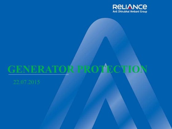 Protection Of Generator | PPTX