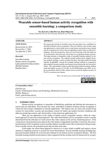 Wearable Sensor Based Human Activity Recognition With Ensemble Learning