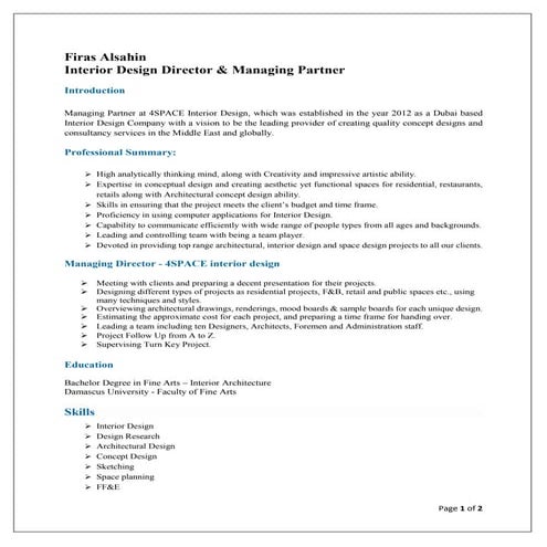 Firas - Resume - personal profile | PDF