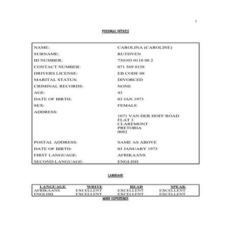 FULL CV OF CAROLINE | PDF
