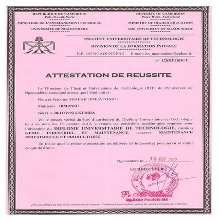 Attestation_DUT | PDF