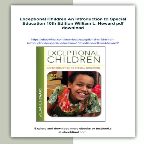 Exceptional Children An Introduction to Special Education 10th Edition William L. Heward | PDF