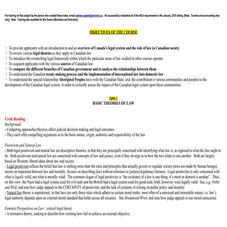 4441 Foundations-of-Law-NCA-Summary studies | DOC