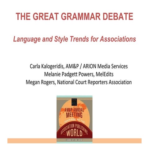 THE GREAT GRAMMAR DEBATE | PPT