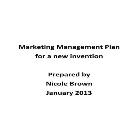 Marketing Management Plan | PDF