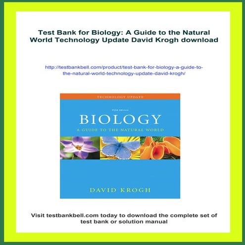 Test Bank for Biology: A Guide to the Natural World Technology Update ...