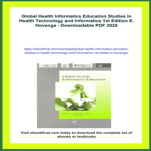 Global Health Informatics Education Studies in Health Technology and ...