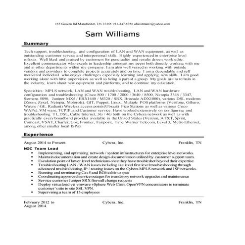 Sam W Resume | DOCX