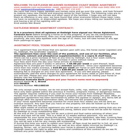 agistment contract | PDF