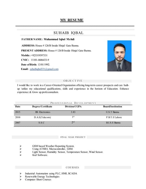 CURICULUM VITAE1 | PDF