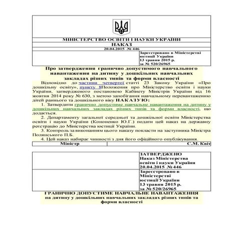 наказ мон про навантаження в днз №446 | DOCX