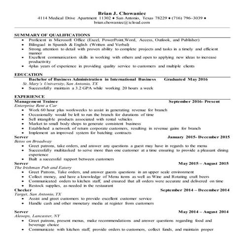 Matthew Smith, Resume 2015 | DOCX
