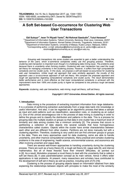 A Soft Set Based Co Occurrence For Clustering Web User Transactions Pdf 7613
