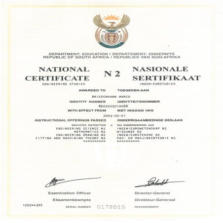 National Certificate N2 | PDF
