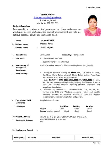 CV of Raisa Tamanna Khan | DOCX