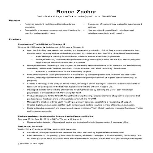 Renee Zachar Resume 2016 | DOC