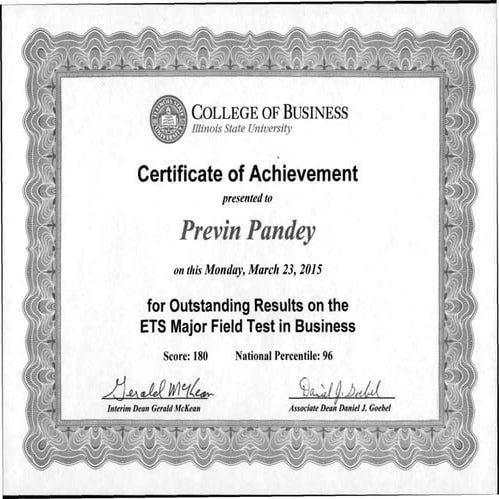 ets business exam national score | PDF